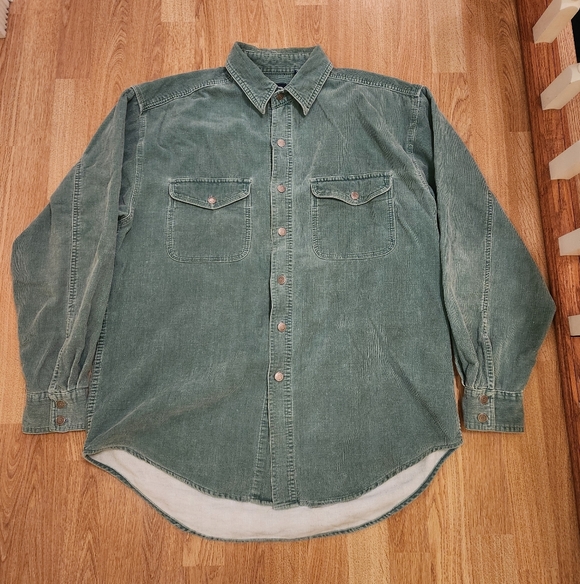 GAP | Shirts | Vintage Gap Corduroy Button Up Shirt Jacket Green Large ...